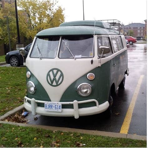Green And White Volkswagen Bus