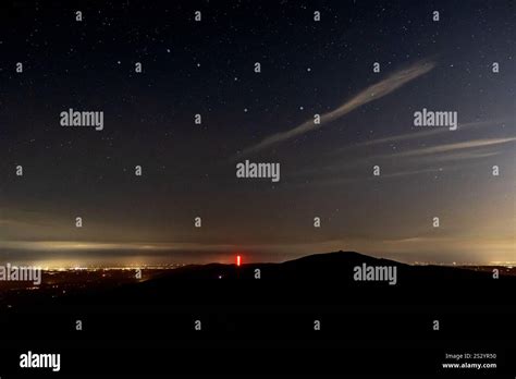 The Plough Constellation At Night Over Moel Famau And Moel Y Parc