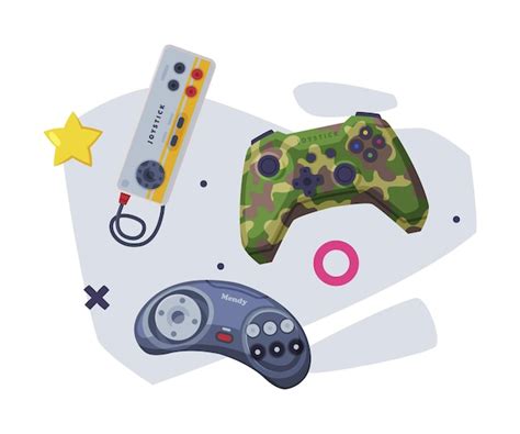 Premium Vector Game Joysticks Set Retro Gamepads Controller Consoles
