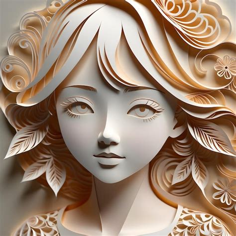 Premium Photo Vibrant Paper Portrait Delicate Beauty