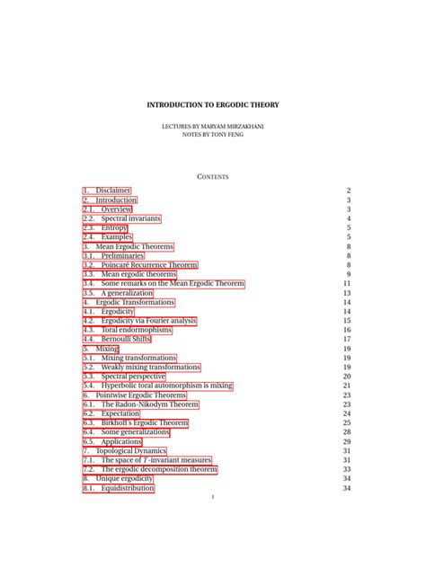 Ergodic Theory Download Free Pdf Measure Mathematics Algebra
