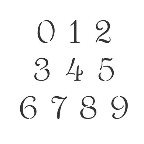 Simple Script Number Stencil Set Value Pack