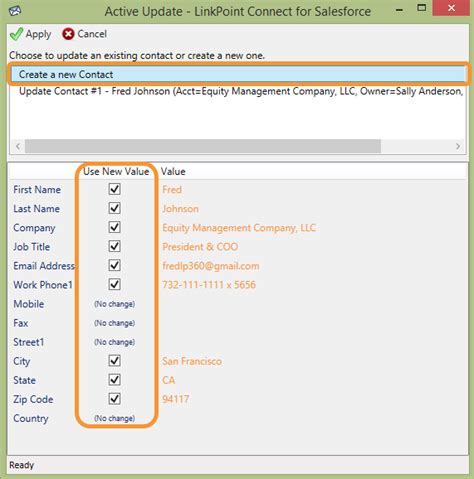 Using Active Update To Update Contacts In Salesforce With Ibm Notes Knowledge Base Linkpoint360