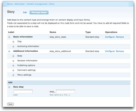 7 Split The Node Edit Form Into Multiple Pages Preferably Using
