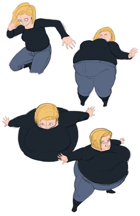 Rule 34 Android 18 Axel Rosered Big Belly Big Breasts Body Inflation