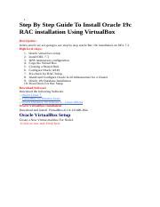 Step By Step Guide To Install Oracle 19c RAC On OEL 7 3 Course Hero