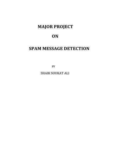 Major Project By Ali Intrainz Pdf Email Spam Statistical