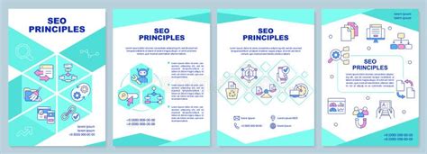 Search Engine Optimization Principles Brochure Template Stock Vector