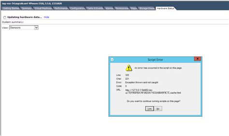 Vsphere Script Error Hardware Status Tab Virtualization Spiceworks Community