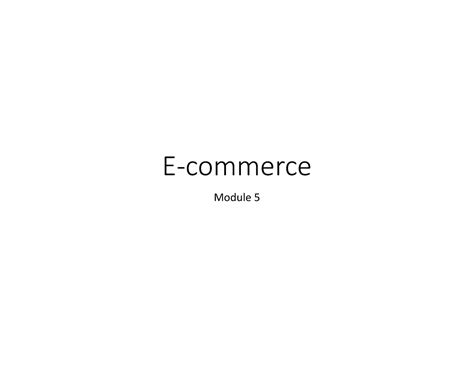 E Commerce Management Information Systems Summary Of Concepts For Exam Preprations E