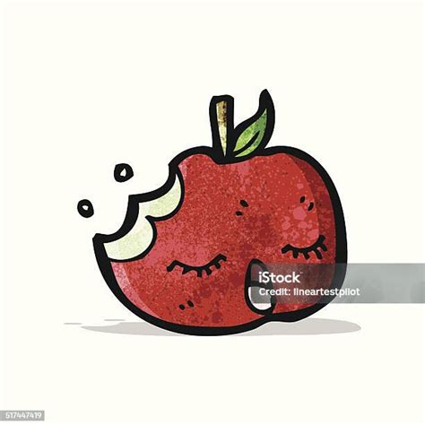 Kartun Apel Digigit Ilustrasi Stok Unduh Gambar Sekarang Bagian
