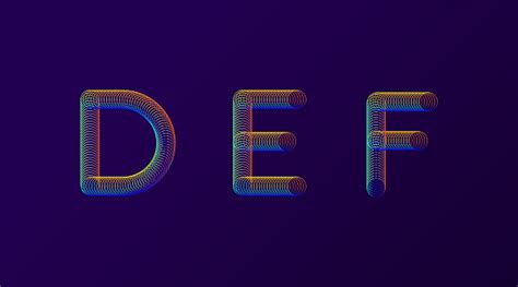 다채로운 현대 추상 문자 크리에이 티브 디자인 벡터 일러스트 레이 션의 집합입니다 레인 보우 네온 봄 알파벳 어두운 자주색 배경에 고립 3차원 형태에 대한 스톡 벡터 아트