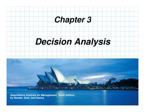 Chapter 3 Decision Analysis Chapter 3chapter 3 Decision Analysis