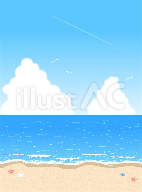 夏の海 風景 イラストイラスト No 2033533｜無料イラスト・フリー素材なら「イラストac」