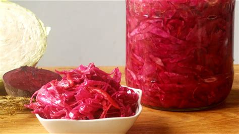 კომბოსტოს მწნილი ჭარხლით Маринованная капуста со свеклой Pickled Cabbage With Beets Youtube