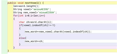 A Class Encode Has Been Defined To Replace Only The Vowels In A Word By