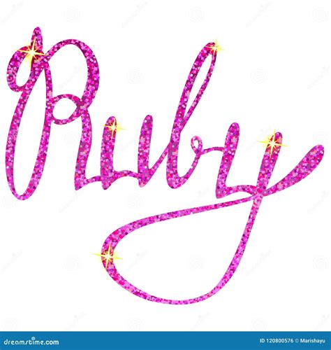 Ruby Name Lettering Tinsels Stock Vector Illustration Of Female