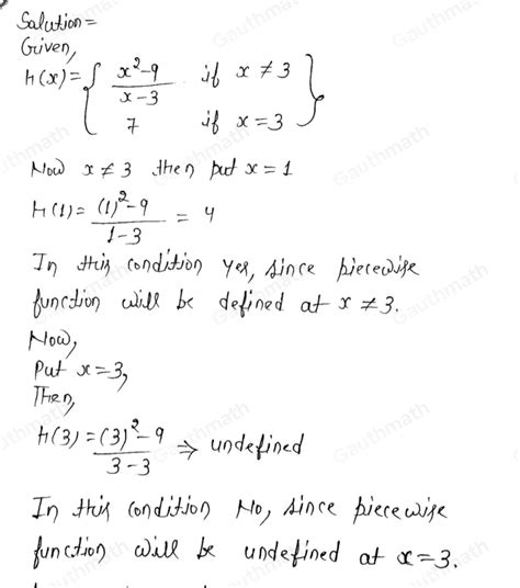Solved Is The Given Piecewise Function Continuous At X3 ？ Hx