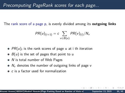 pagerank algorithm based on number of visits of links