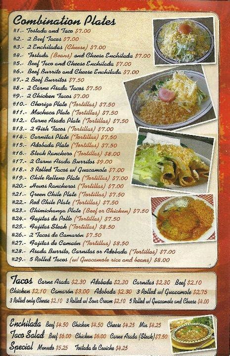 Menu At Adalbertos Mexican Food Drive Thru Restaurant Scottsdale