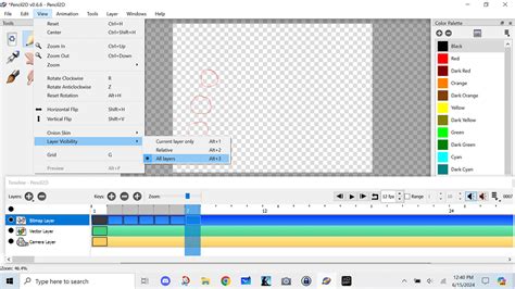 first layer not visible after 6 layers bug reports pencil2d community