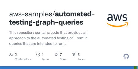 github aws samples automated testing graph queries this repository