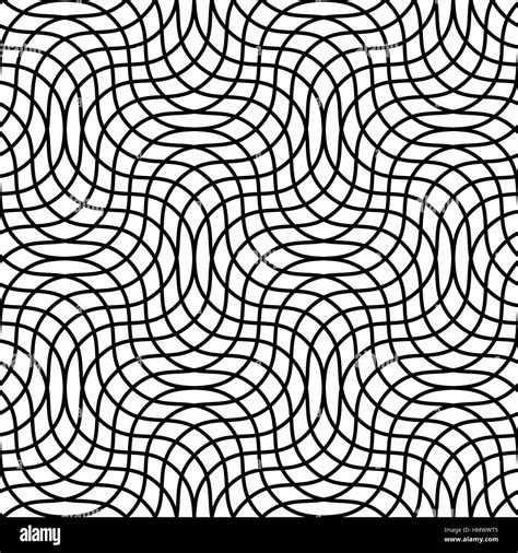 Seamlessly Repeatable Geometric Monochrome Pattern With Distorted Lines