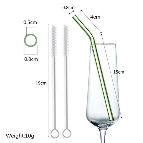 10pcsset Glass Straw Reusable Glass Drinking Stra Grandado