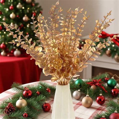 Primrue 20pcs Eucalyptus Stems Artificial Eucalyptus Leaves Stems Artificial Fake Flowers For