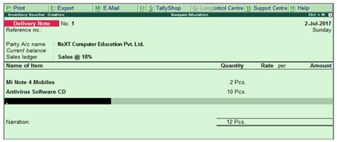 Tally.ERP 9 : F2 - Inventory Features in Tally.ERP9-