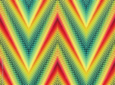 Zigzag Pattern With Molecular Structure Abstract Wavy Background With