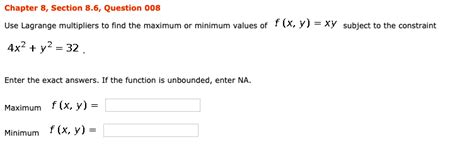 Solved Chapter 8 Section 86 Question 008 Use Lagrange