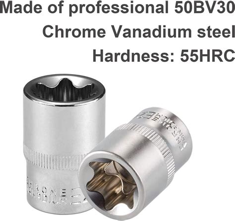 Trahoo Female E Torx Socket Set 3 8 1 2 1 4 Drive E4 E24 External Torque Star Socket Kit 14pcs