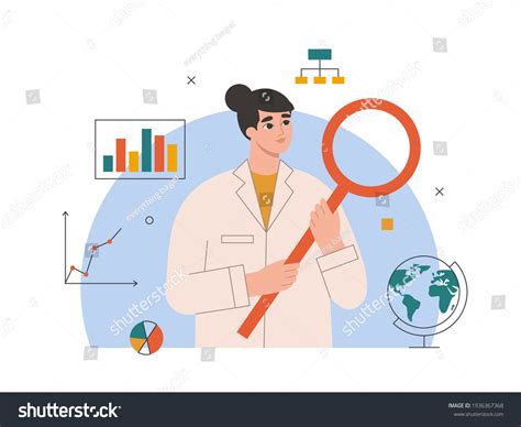 Data Science Statistics Analysis Concept Woman Stock Vector Royalty Free Shutterstock