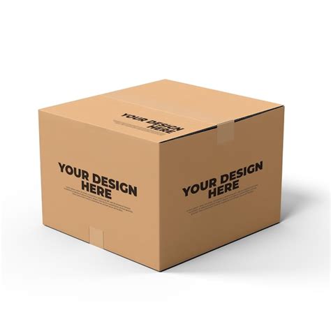 색 배경에 고립 된 카드보드 패키지 갈색 상자 모 ⁇ 프리미엄 Psd 파일