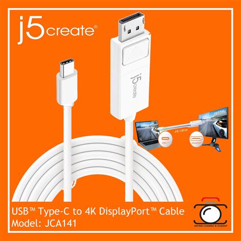 J5create Usb™ Type C To 4k Displayport™ Cable Model Jca141 Shopee Malaysia
