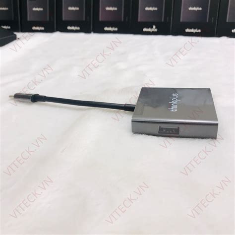 Hub chuyển đổi 3 in 1 Lenovo Thinkplus TYPE C to HDMI VGA USB dùng cho Laptop điện thoại cổng
