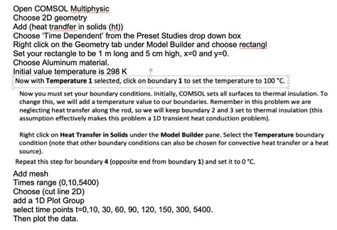 solved open comsol multiphysic choose 2d geometry add heat