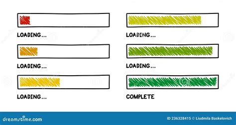 Progress Loading Bar Infographics Design Element With Status Of Completion Stock Vector