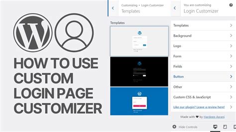 How To Use Custom Login Page Customizer Wordpress Plugin Free Youtube