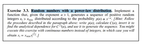 Exercise 33 Random Numbers With A Power Law