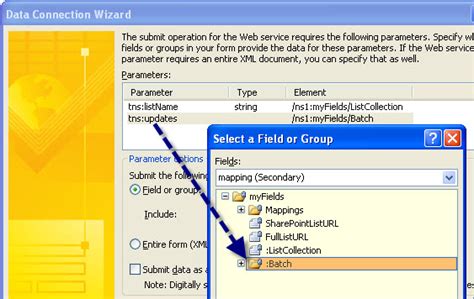 Select To Include The Updates Parameter As An XML Subtree Including Selected Element