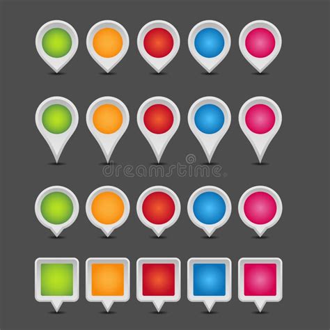 map pointer set stock vector illustration of green markers 31921931