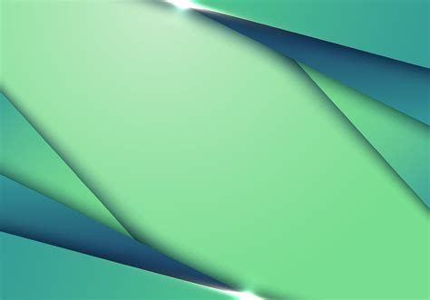 Abstract Template Green And Blue Diagonal Stripes Overlapping Layered Background Paper Art Style