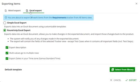 Getting Started Exporting Using Customized Excel Templates