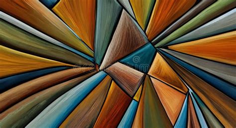 Abstract Geometric Art With Radial Pattern And Varied Colors Generative Ai Stock Illustration