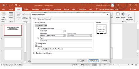 how to insert the current date time in microsoft powerpoint