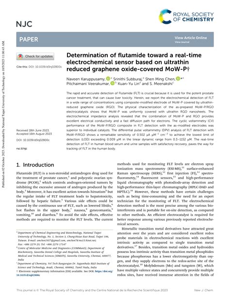 Pdf Determination Of Flutamide Toward A Real Time Electrochemical