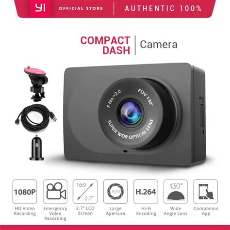 Yi Compact Dash Cam 1080p Full Hd Car Dashboard Camera With 27 Inch