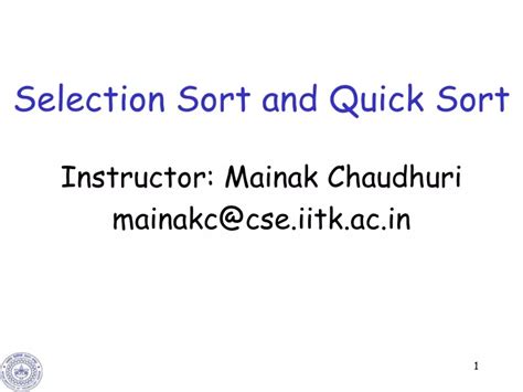 Ppt Selection Sort And Quick Sort Powerpoint Presentation Free Download Id9595198